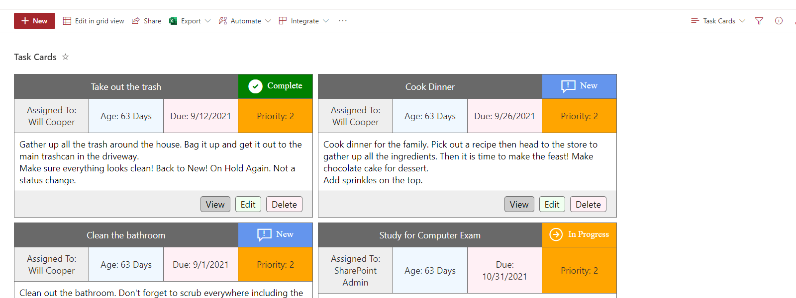 SharePoint Dashboards Home